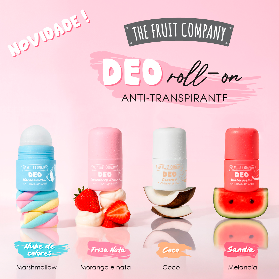 Strawberry Cream Roll-On Deodorant by The Fruit Company | 24-hour ...